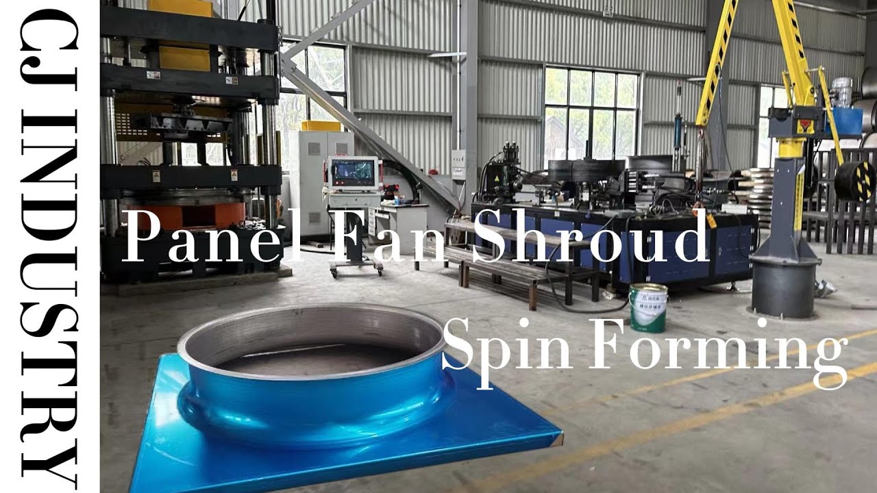 CNC metal shroud inlet spinning machine for exhaust panel fan, radiator ...