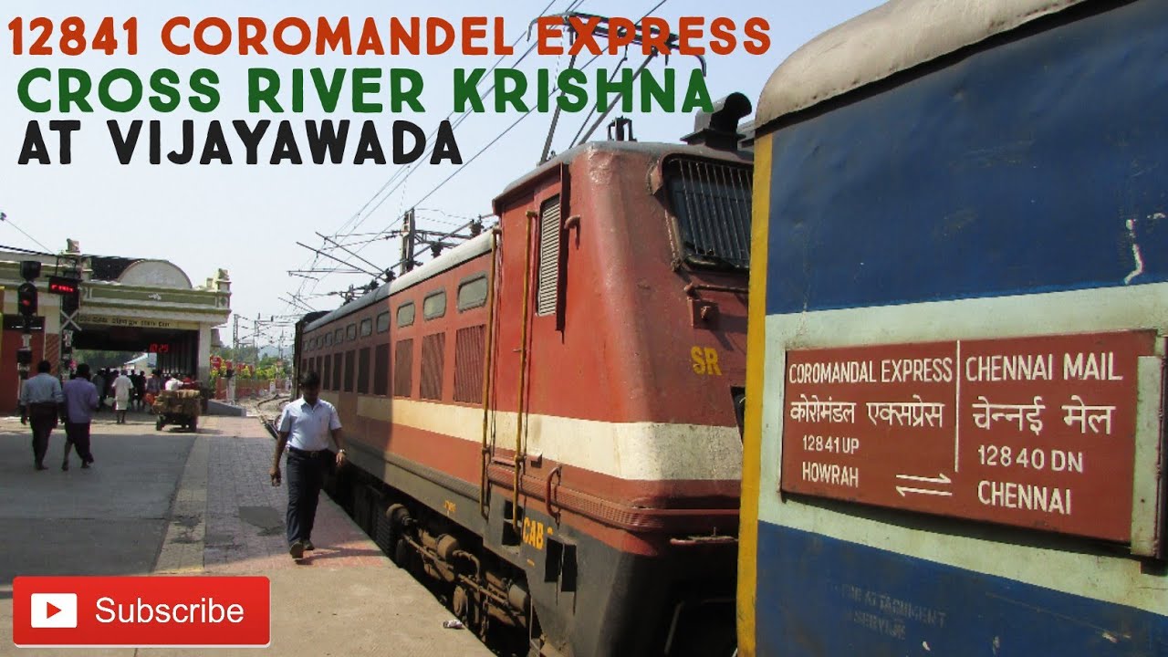 12841 Coromandel Express Crossing River Krishna at Vijayawada | Beauty ...