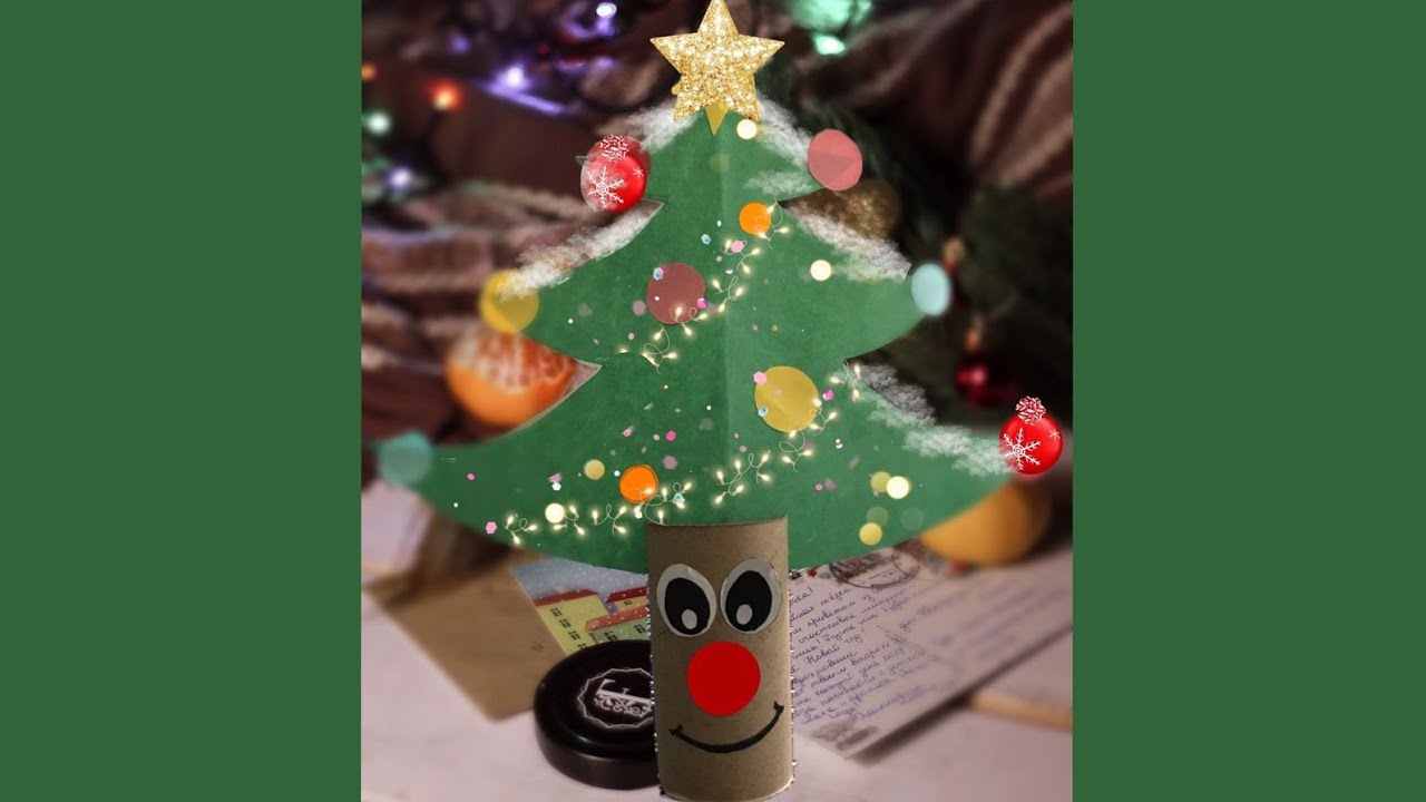 How to make Christmas tree with paper roll? winter's craft - YouTube