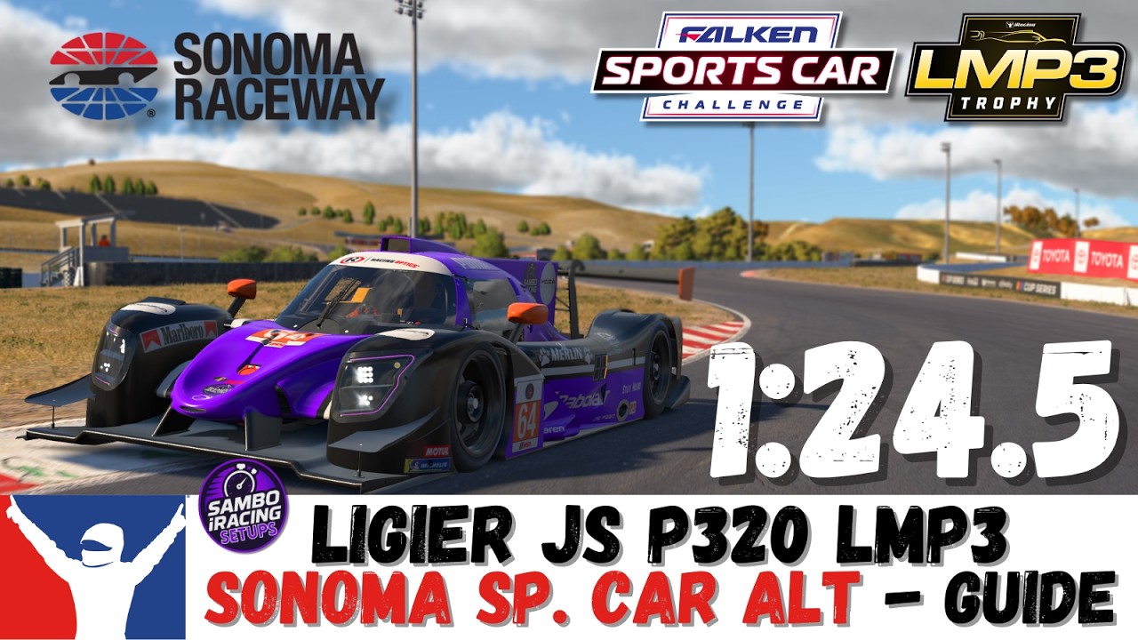 iRacing LMP3 Sonoma Guide 1245 Ligier JS P320 LMP3 Sonoma Sports Car ...