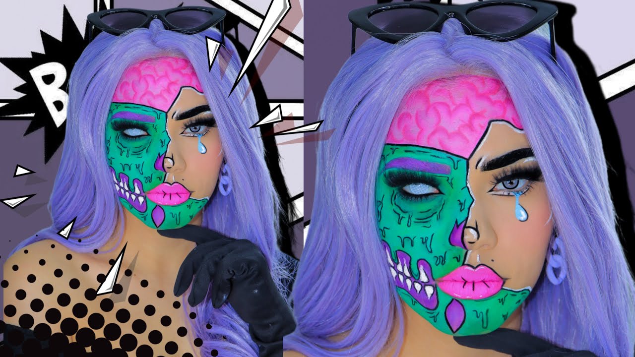 HALLOWEEN MAKEUP: ZOMBIE COMIC 🧟‍♀️ - YouTube