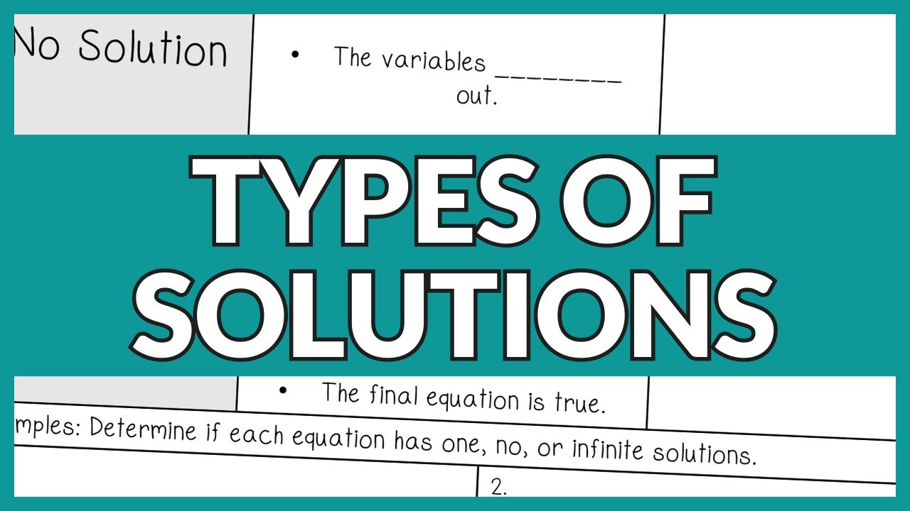 Types of Solutions Lesson for High School Algebra 1 - YouTube