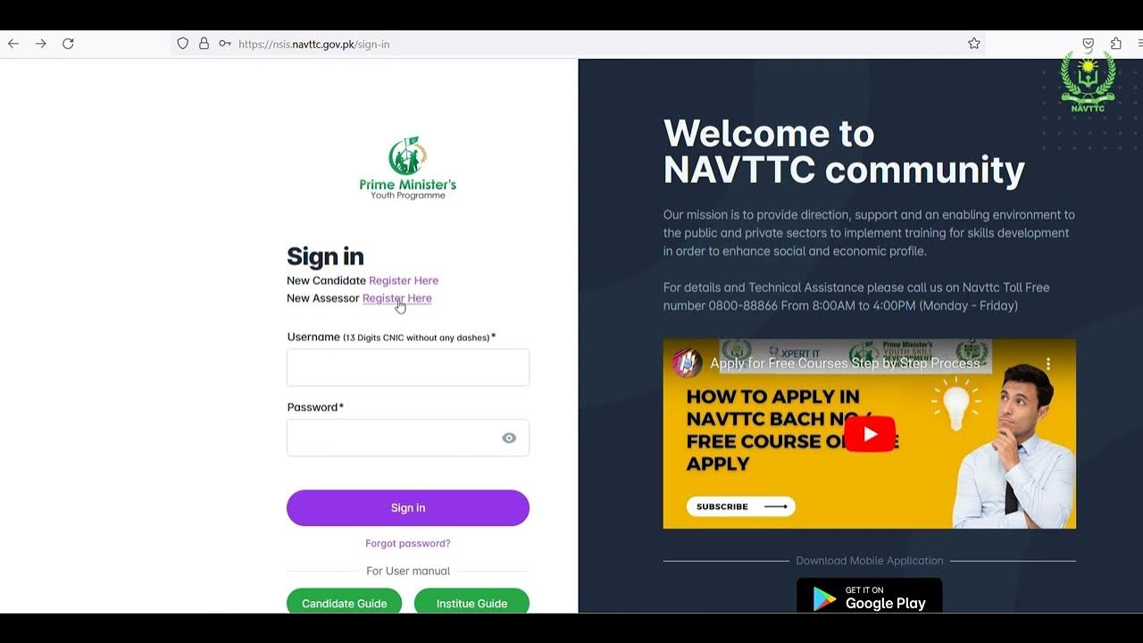 How to Register as a NAVTTC PMS Assessor: Step-by-Step Guide - YouTube