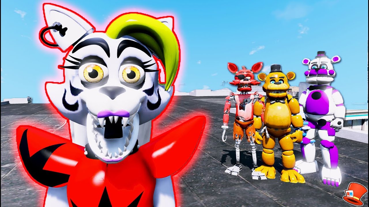 Evil Roxanne Glamrock Wolf Animatronic TEARS UP All the Animatronics ...