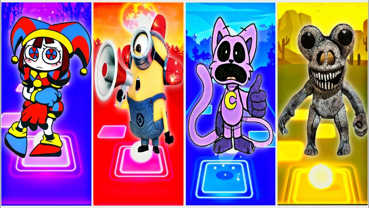 THE AMAZING DIGITAL CIRCUS 🆚 ZOONOMALY 🆚 MINIONS 🆚 CATNAP 🎶 Tiles Hop ...