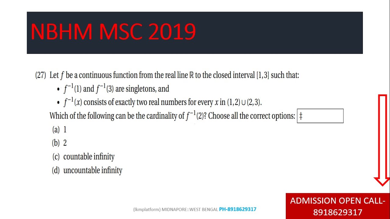 NBHM MSC 2019 || REAL ANALYSIS || QUESTION NO - YouTube