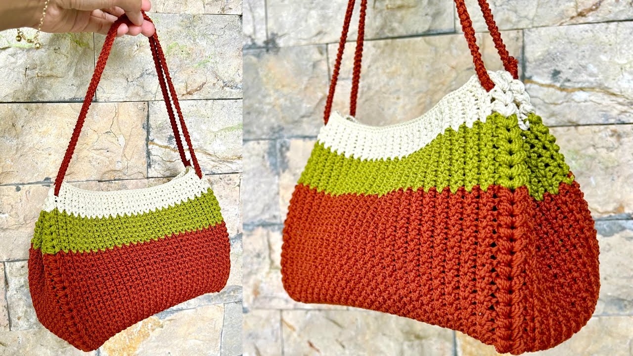 Beautiful Crochet Bag Tutorial Super Easy for Beginners | Cara Mudah ...