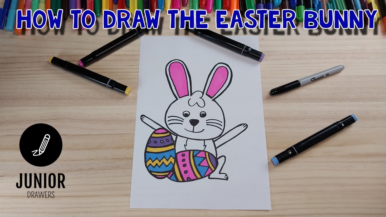 Drawing for kids - How to draw the Easter Bunny - YouTube
