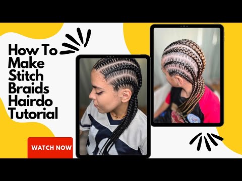 Stitch Braids updo hairstyle // Easy protective hairstyles - YouTube
