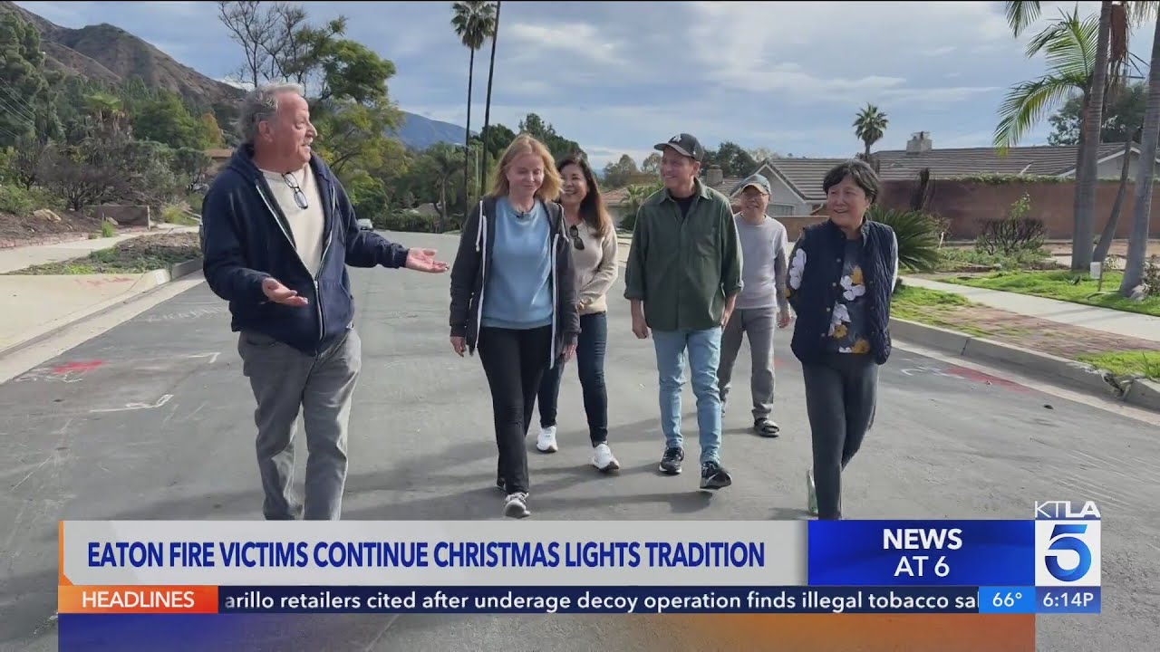 Eaton Fire victims continue beloved Christmas lights tradition - YouTube