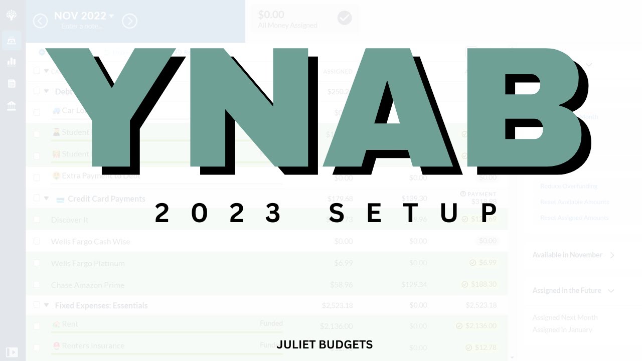 YNAB 2023 Setup | Focusing on Debt Freedom, Elopement, and Emergency Fund - YouTube