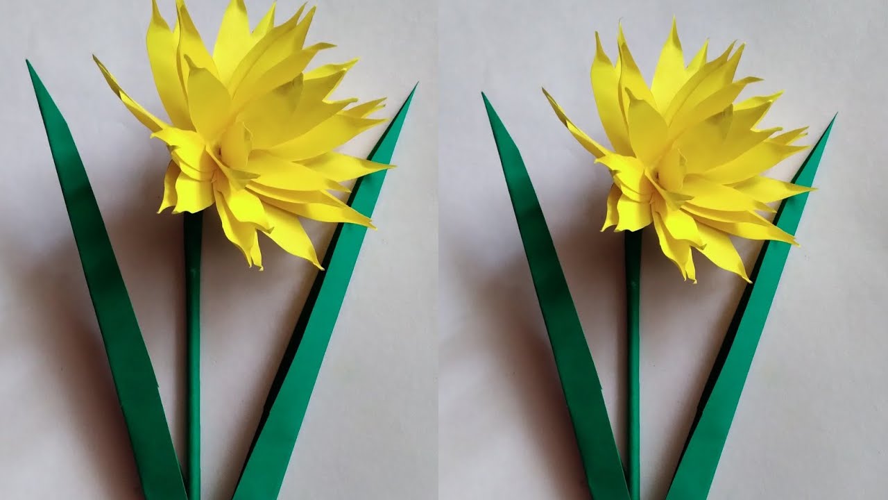 How to make paper flower/step-by-step/ flower making with paper/paper ...