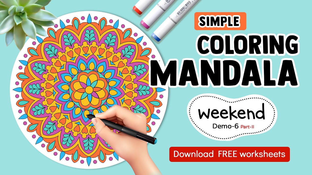 How to Draw Colorful Mandala | Simple Coloring Mandala | Easy Mandala ...