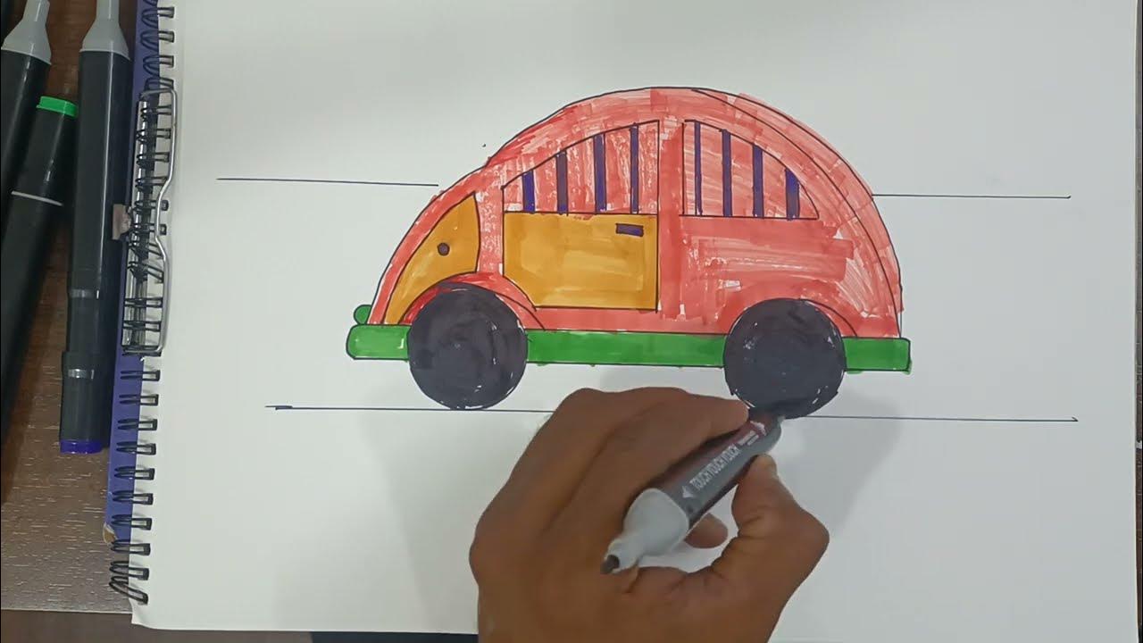 How to draw a car - YouTube