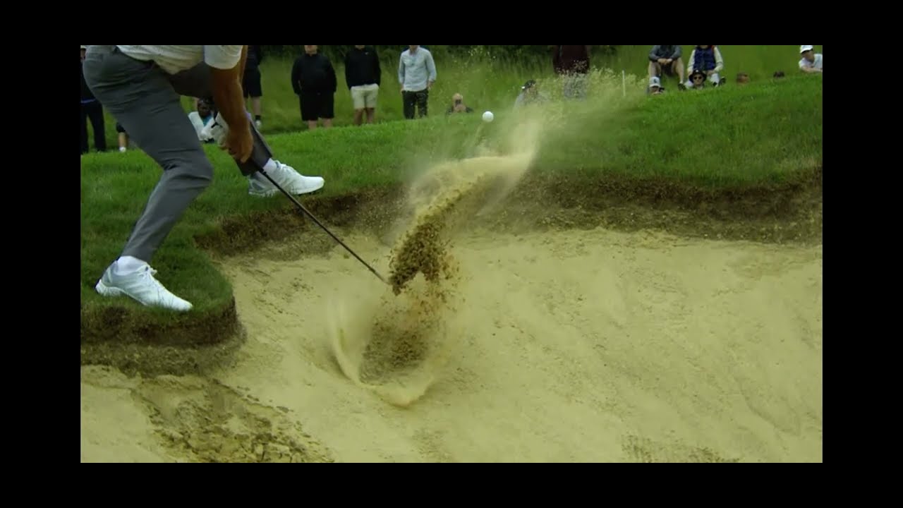 DJ plays amazing plugged lie bunker shot during LIV Golf’s first ever ...