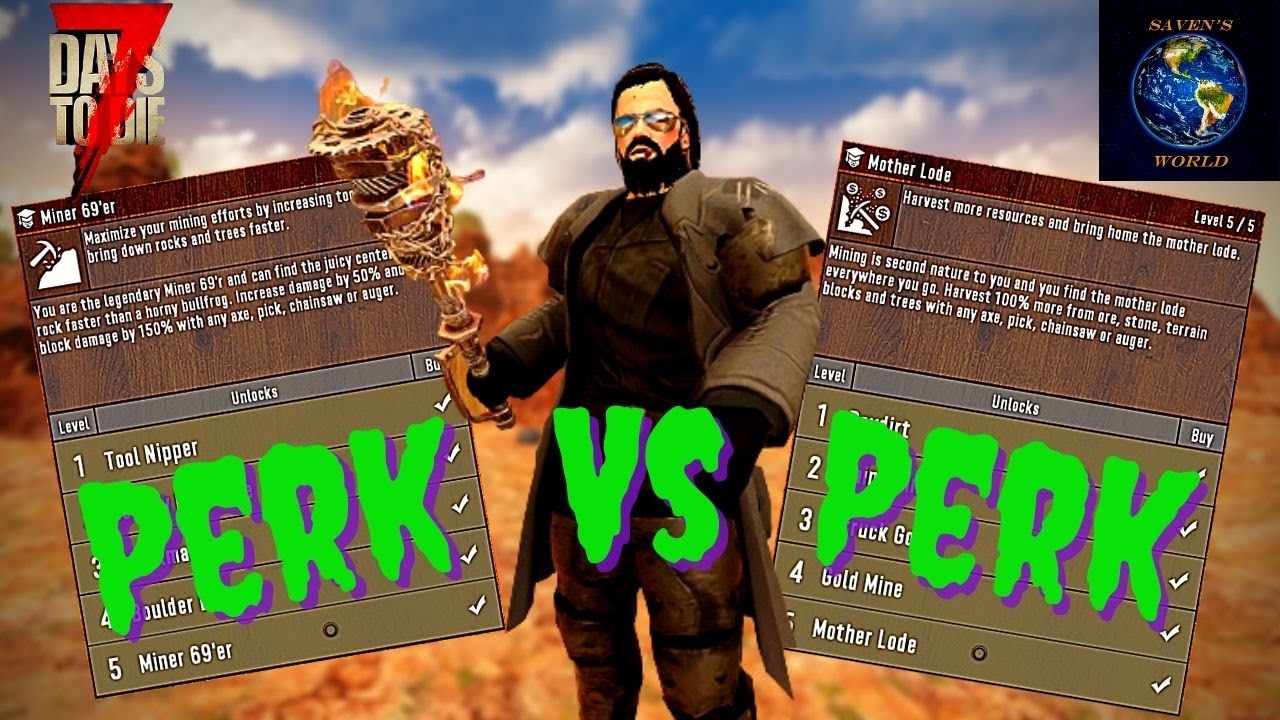7 Days to Die - Miner 69'er Vs Mother Lode - Which Perk Is Best? (Alpha ...