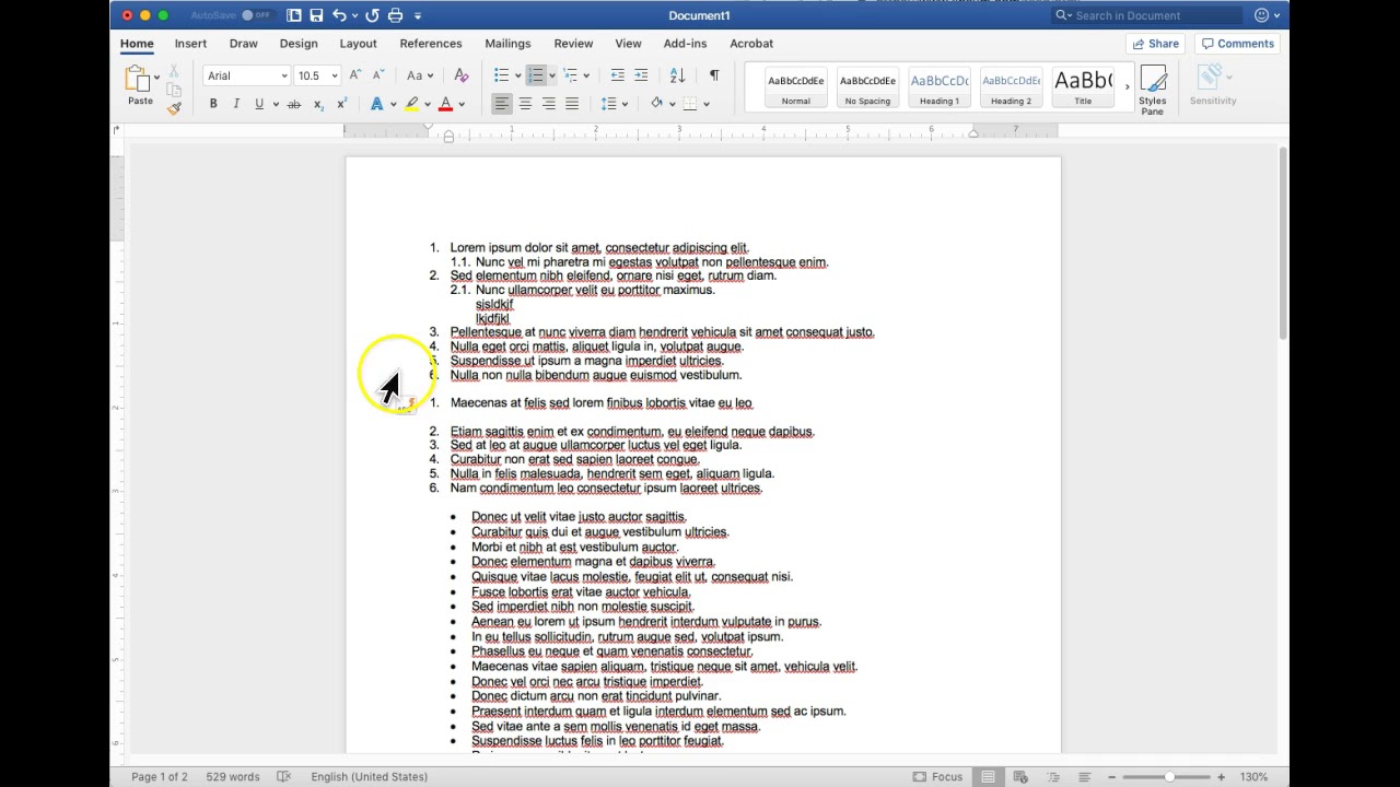 Numbered Lists In MS Word YouTube Numbered Lists In MS Word YouTube