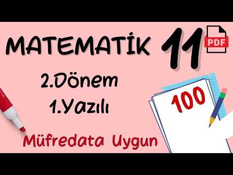 Matematik 11. Sınıf 2. Dönem 1. Yazılı MEB Örnek Sorular Matematik 11 Yazılı +PDF