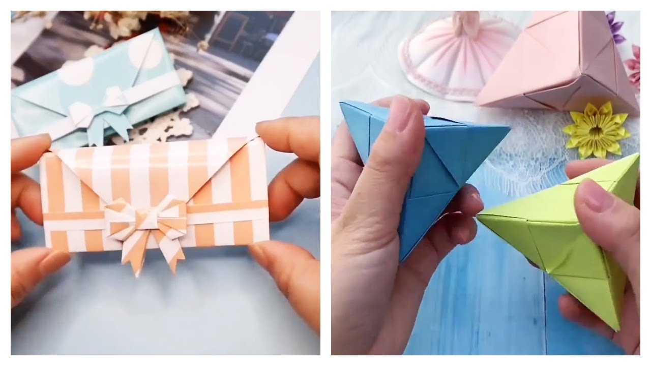 Gift envelope and paper 3D triangle / ORIGAMI / CRAFT / DIY / HANDMADE ...