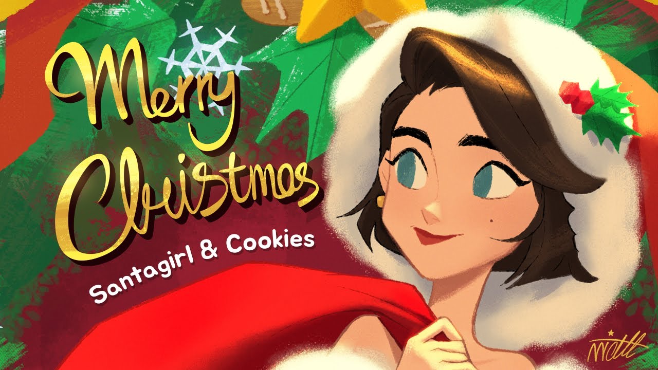 Christmas Edition #1 - Santa Girl Illustration Process [Timelapse ...