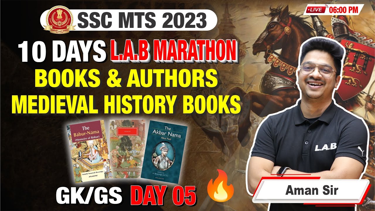 SSC MTS 2023 GS || Books And Authors Medieval History GS/GK || SSC MTS ...