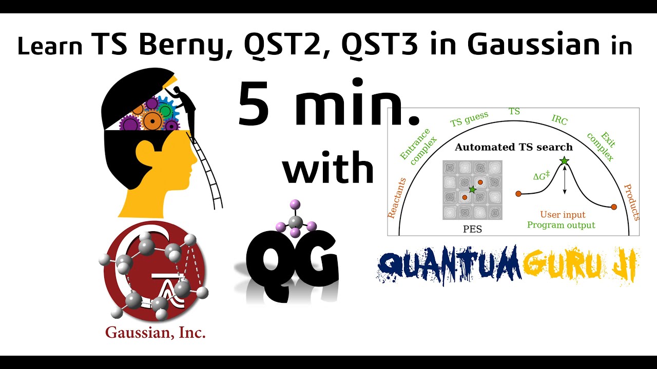 Transition State Calculation TS Berny, QST2, QST3 in Gaussian || Gaurav ...