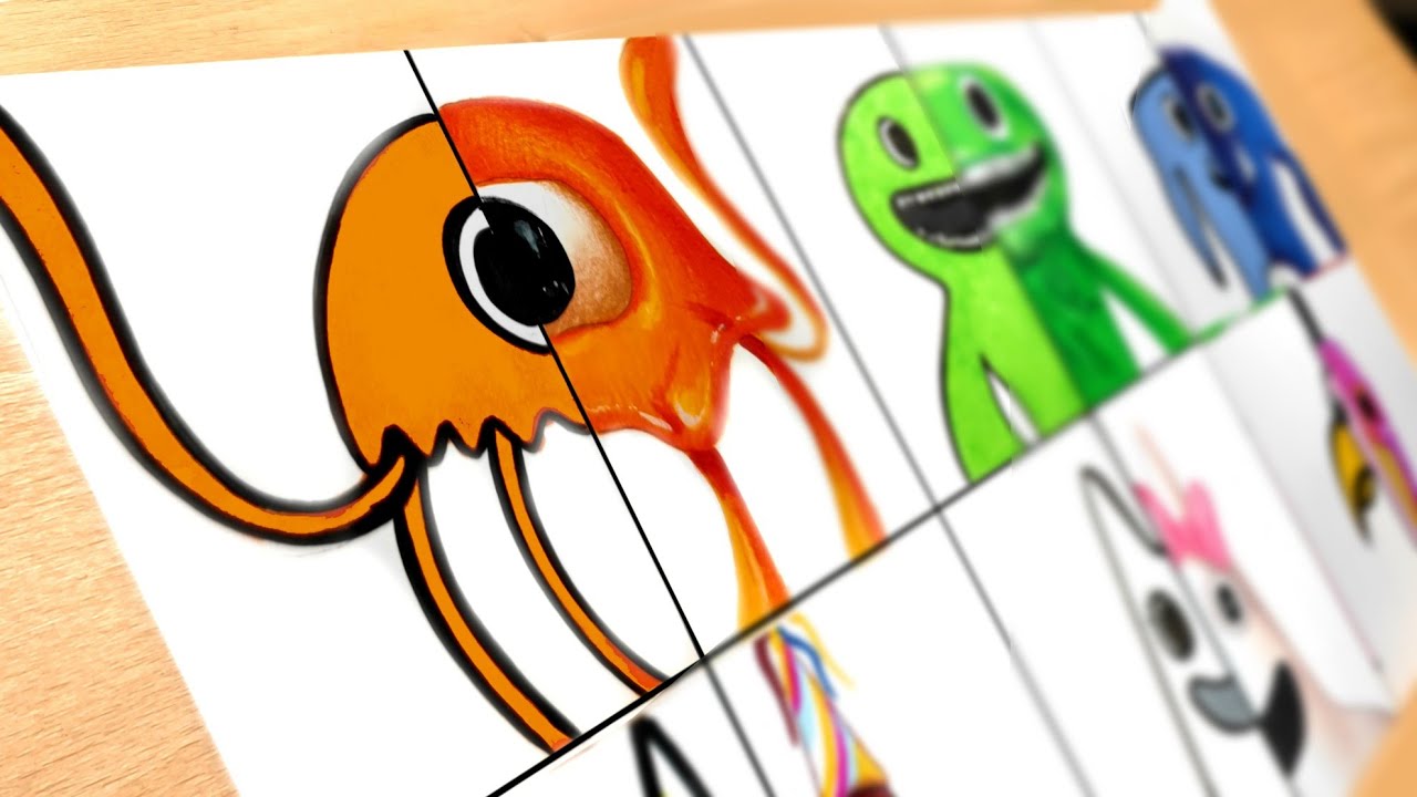 Drawing All Monsters Cartoon vs Realistic / GARTEN OF BANBAN 2 / - YouTube
