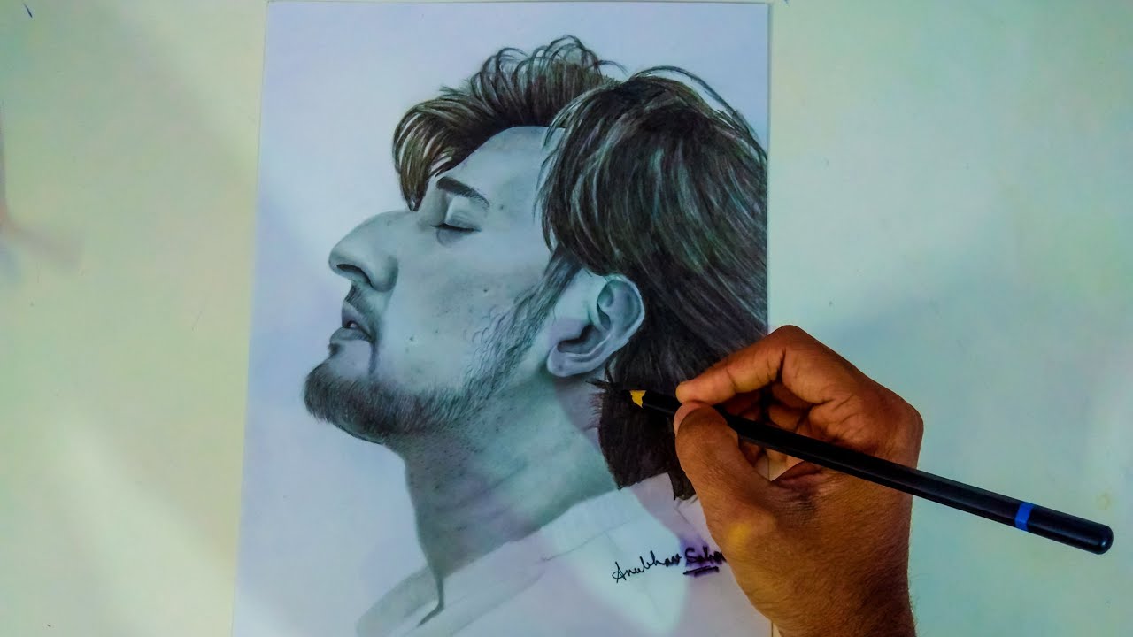 Drawing Darshan Raval | My first youtube video| Anubhav artz - YouTube