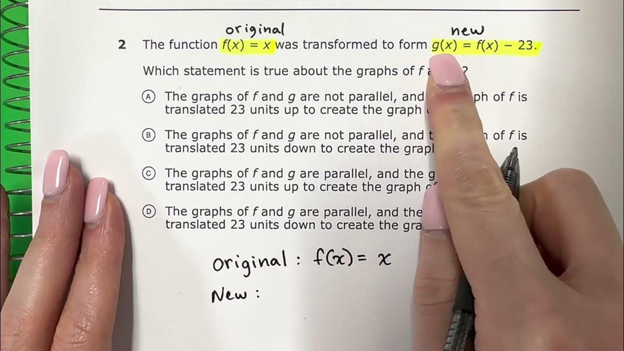 Transformations / Translations of a Function // STAAR Algebra New ...