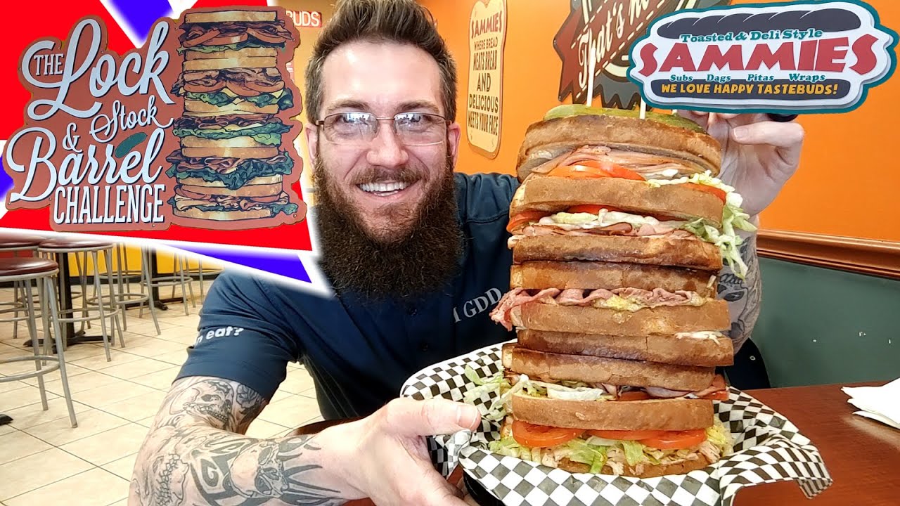 Sammies' Lock, Stock & Barrel Sandwich Challenge - YouTube