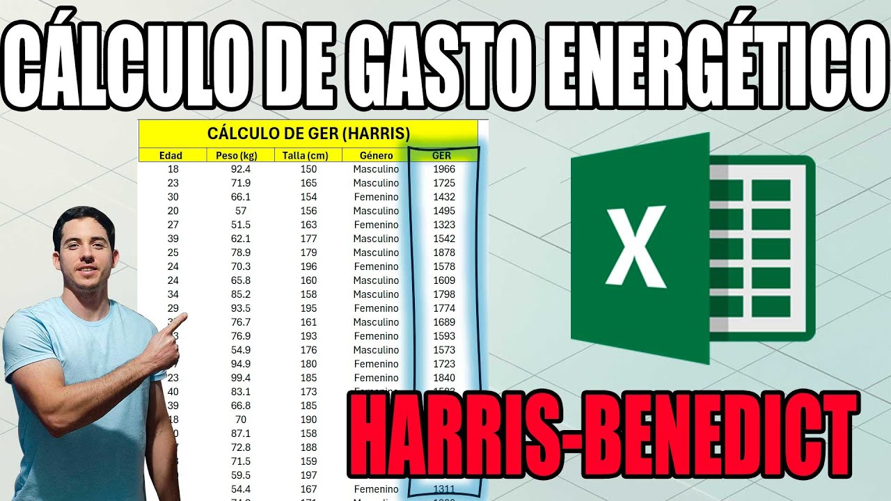 Cálculo automático de Gasto Energético | Harris-Benedict [PLANTILLA ...