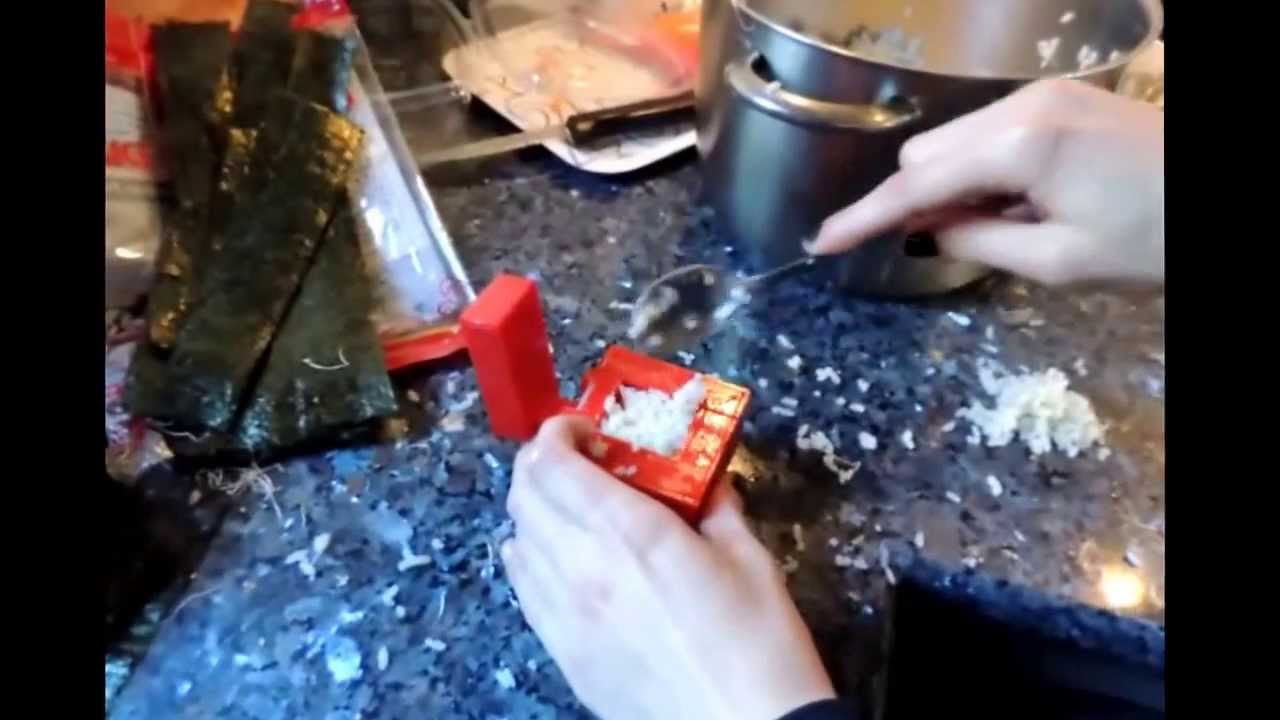 Making some sushi with the rice cube - YouTube