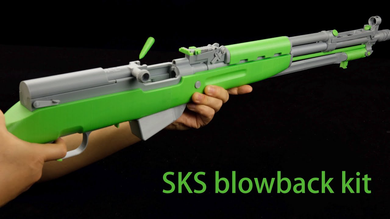 3D print toys SKS blowback kit - YouTube