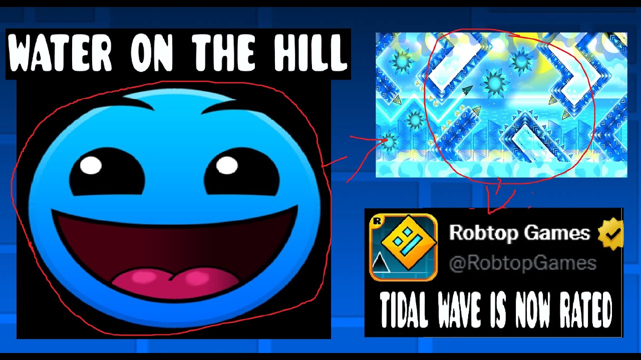 Tidal Wave is now RATED 🌊 Water on the hill 💦⛰️ | Geometry Dash 2.2 ...