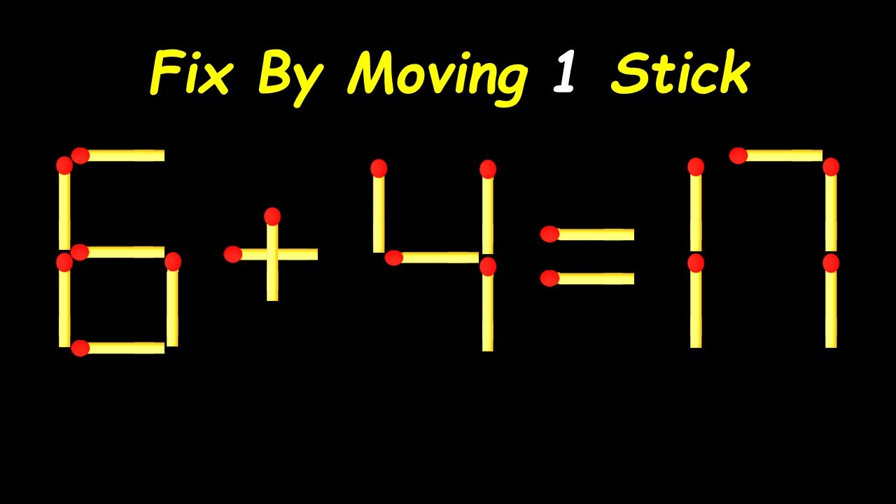 IQ Test: Move One Matchstick to Make the Equation Correct! - YouTube
