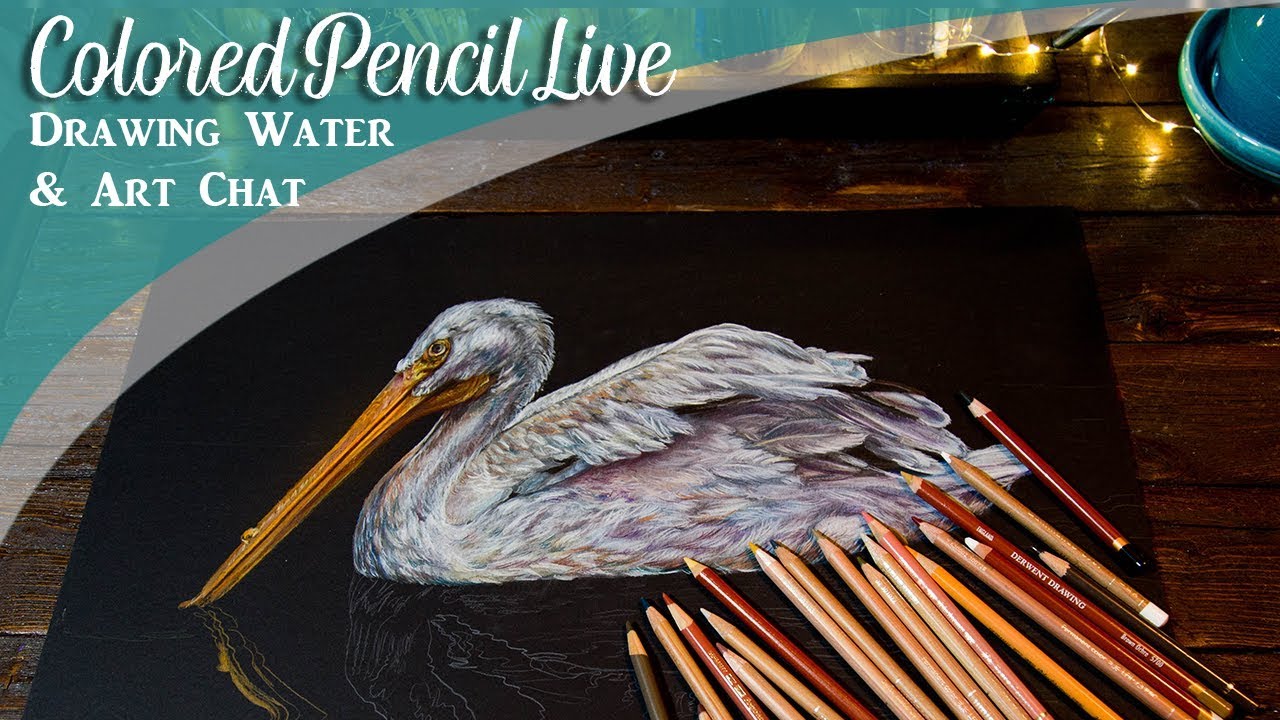 Drawing Water in Colored Pencil | art chat | Live - Lachri - YouTube