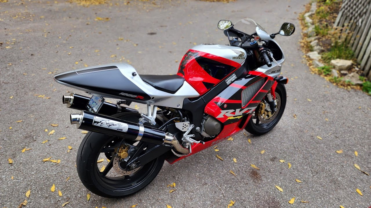 2001 Honda RVT1000R RC51 Walk Around and Erion Racing Exhaust Sound ...