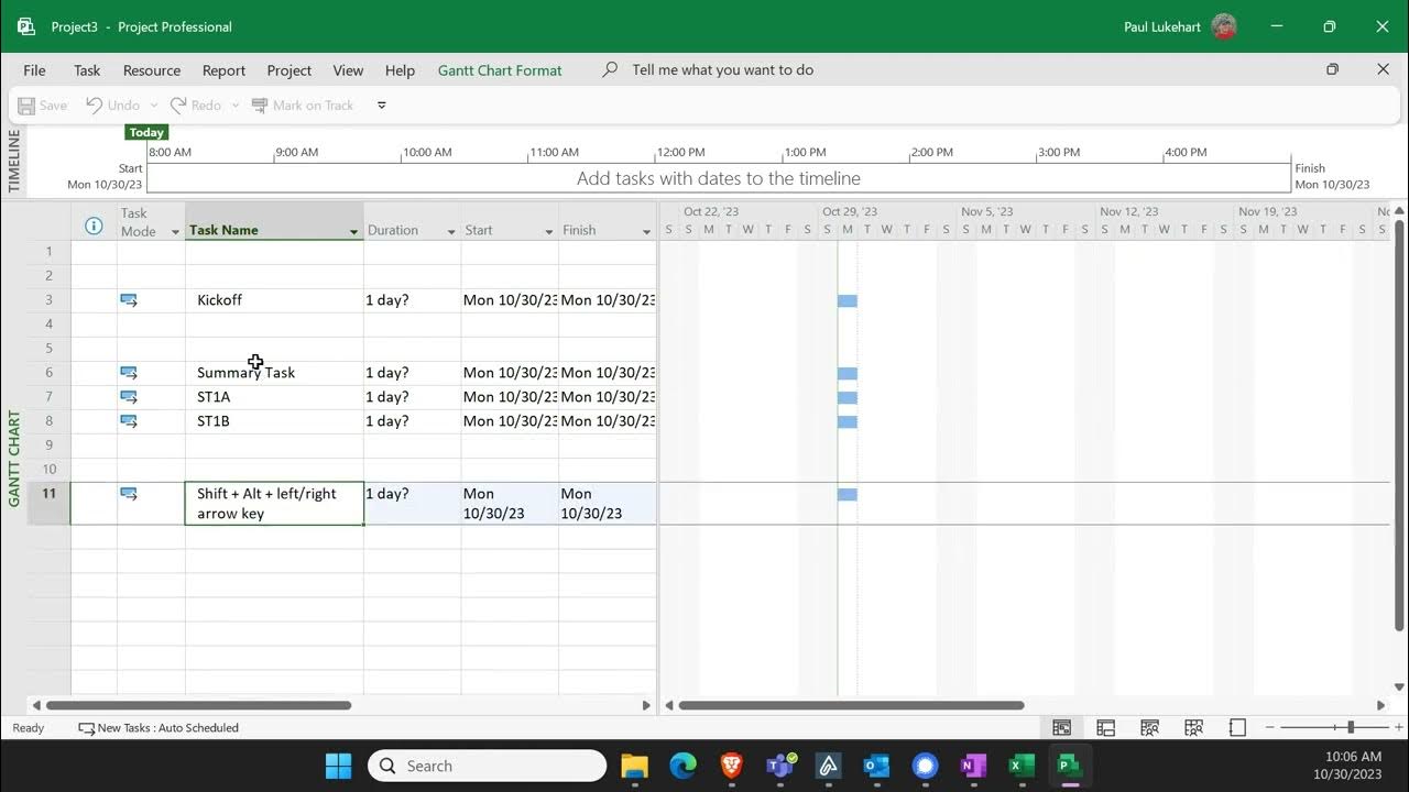 Tips and Tricks for Microsoft Project Indent & outdent - YouTube