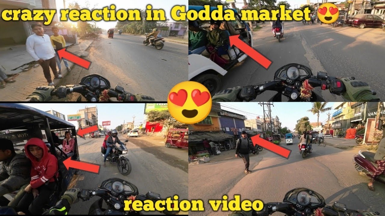 crazy reaction in Godda market 😍 || crazy reaction with riding look 😍 ...