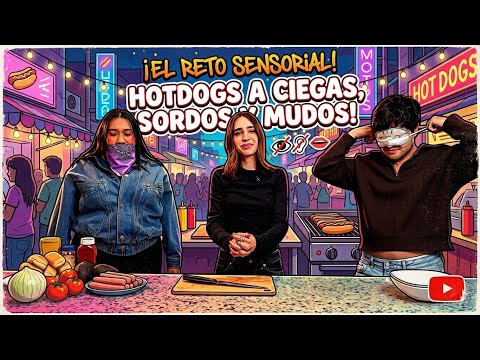COCINANDO HOTDOGS SIN VER, ESCUCHAR Y HABLAR CON JAIR SÁNCHEZ Y YESSICA | Domelipa