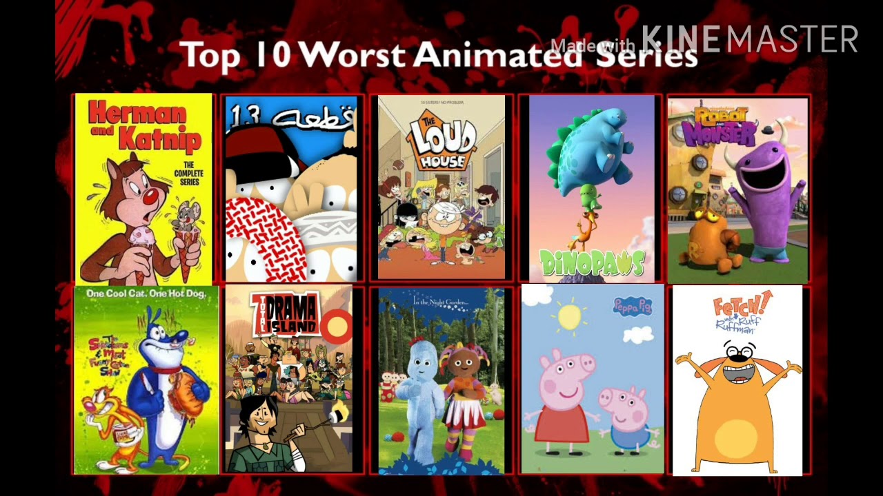My top 10 worst animated series in my opinion - YouTube
