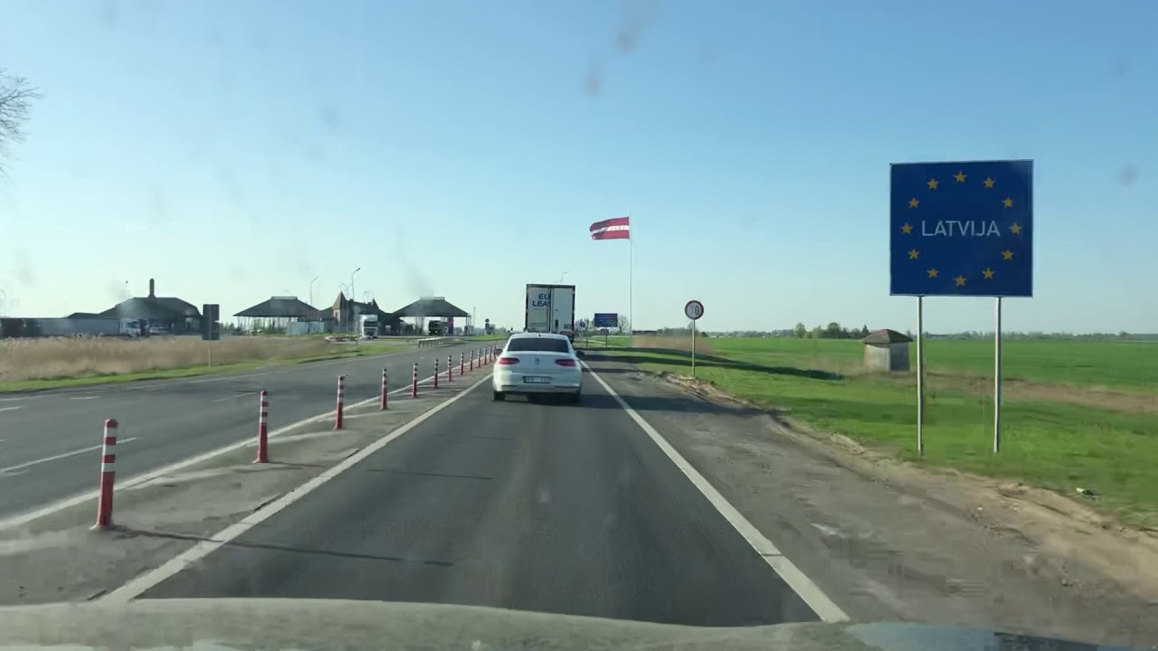 Entering Latvia At Grenctale / Salociai Border Crossing - YouTube