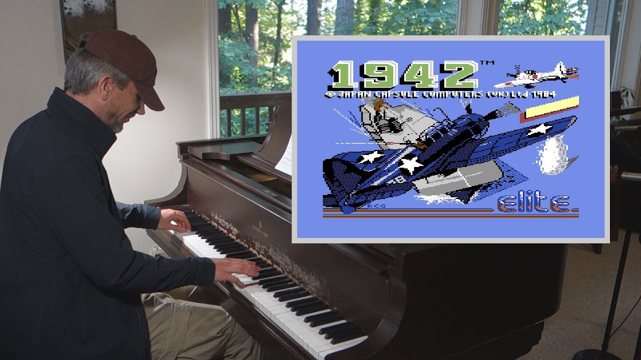 1942 C64 piano arrangement with gameplay - YouTube