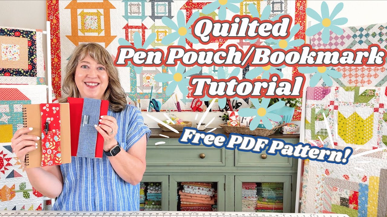 Free Small Project Pattern: Quilted Pen Pouch/Bookmark Tutorial - YouTube