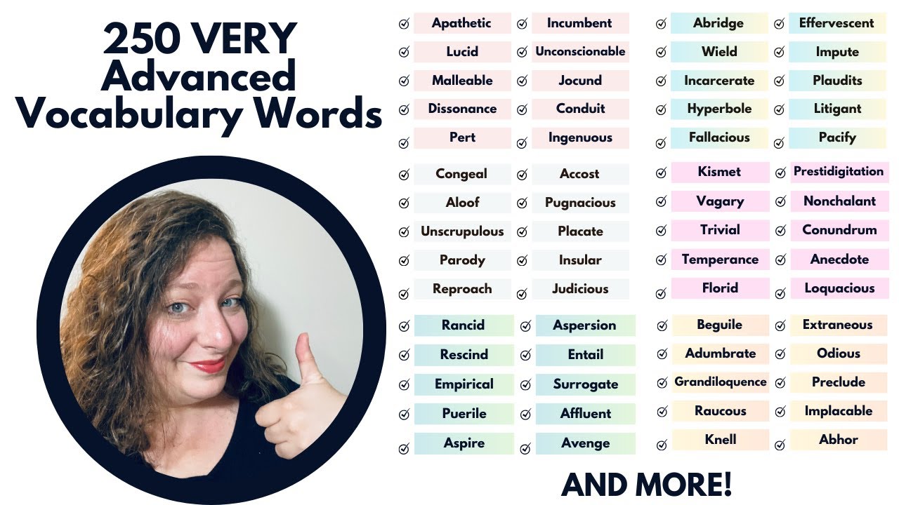 250 Advanced English Words- Definitions, Example Sentences, & Stories ...