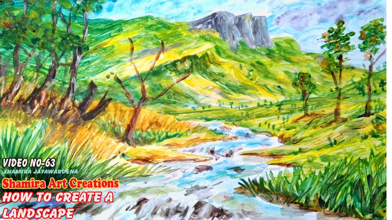 63.HOW TO DRAW A LANDSCAPE , ART VIDEO 2022 - YouTube