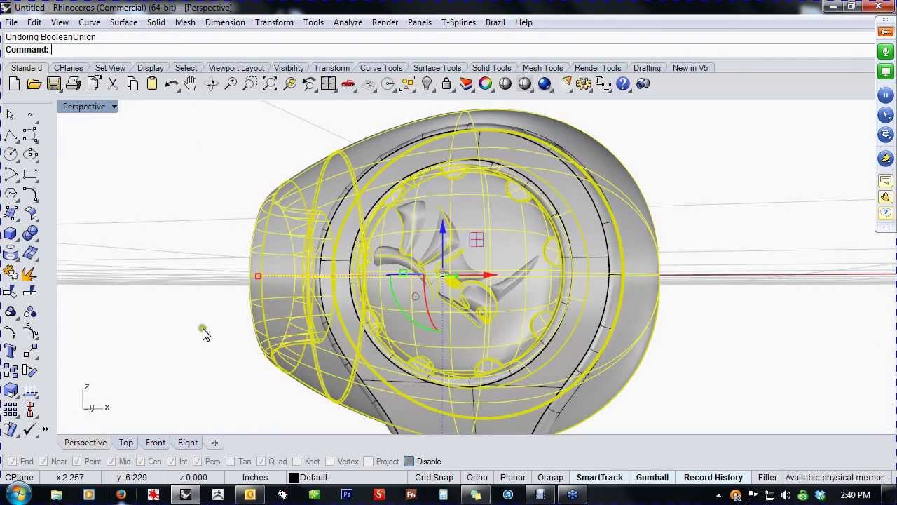 Rhino 5 windows- Modeling wireless Earbuds with Kyle Houchens - YouTube