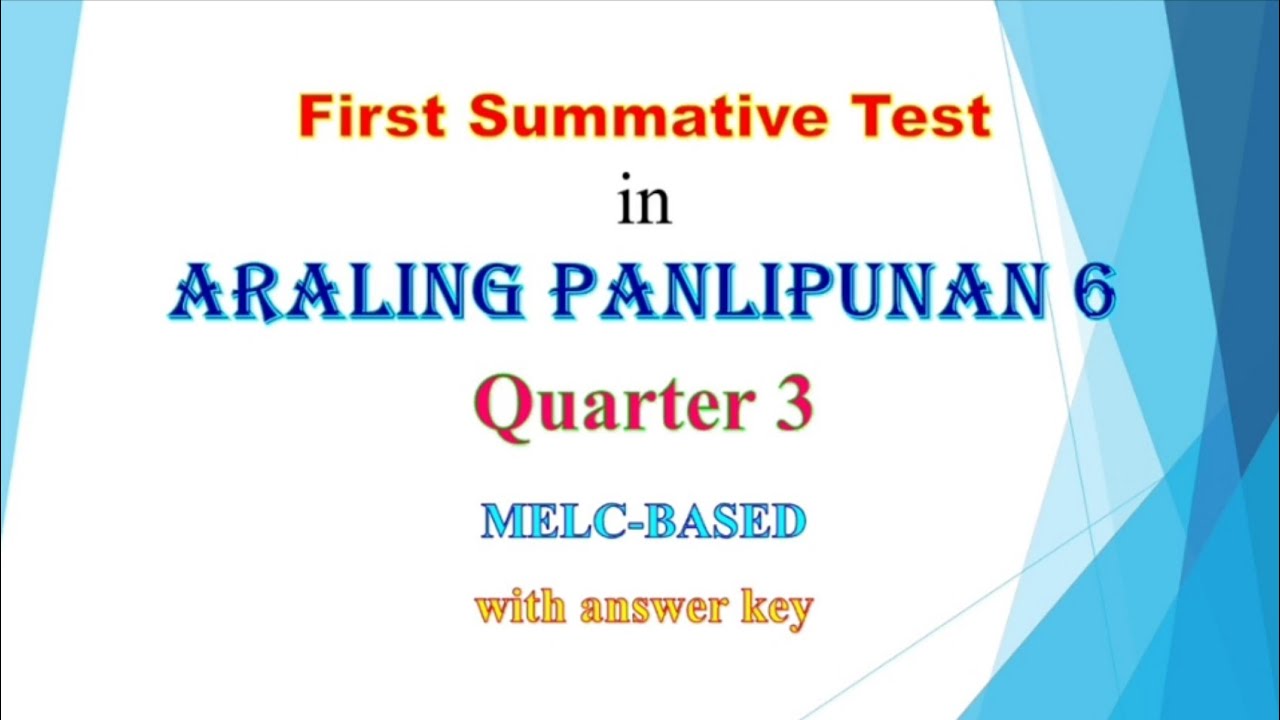 Quarter 3, First Summative Test in AP 6 with answer key, - YouTube