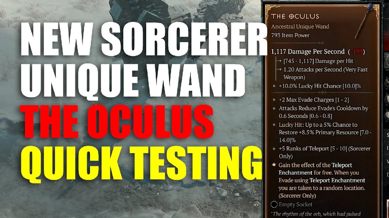 Testing the New Sorcerer Unique Wand - The Oculus - YouTube