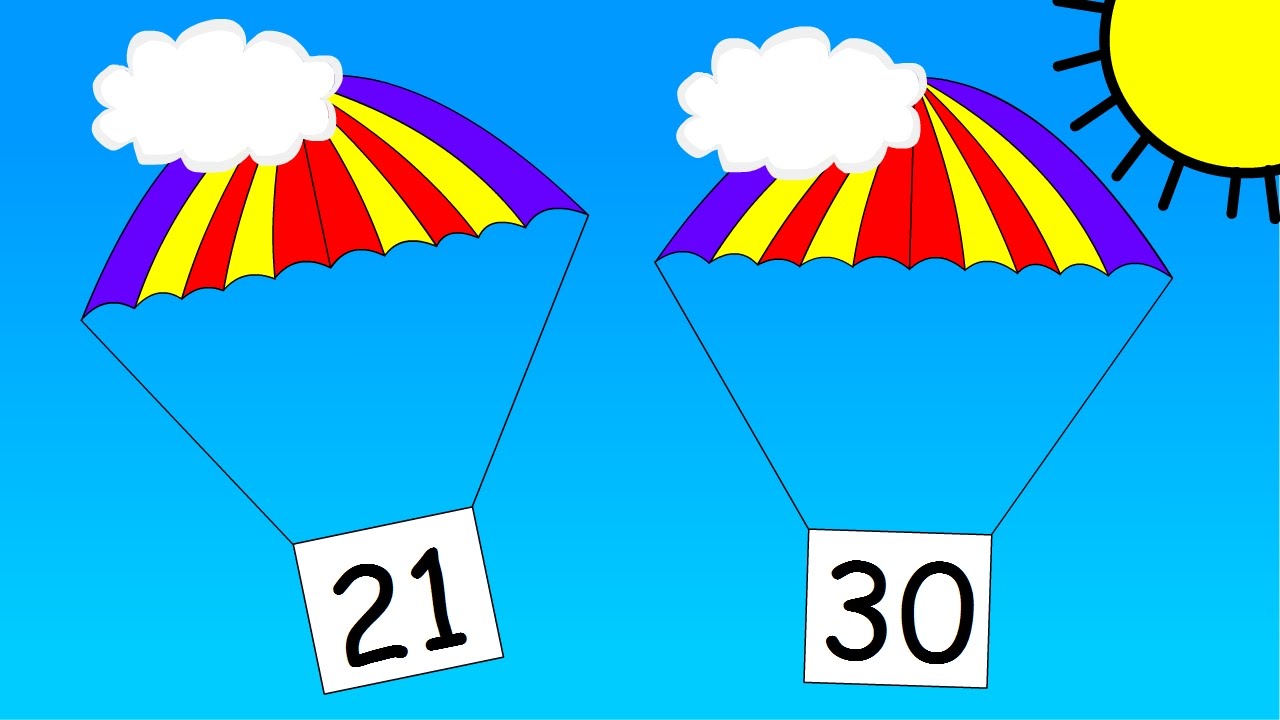 Learn to count from 21-30 with Parachutes - Children's Video - YouTube